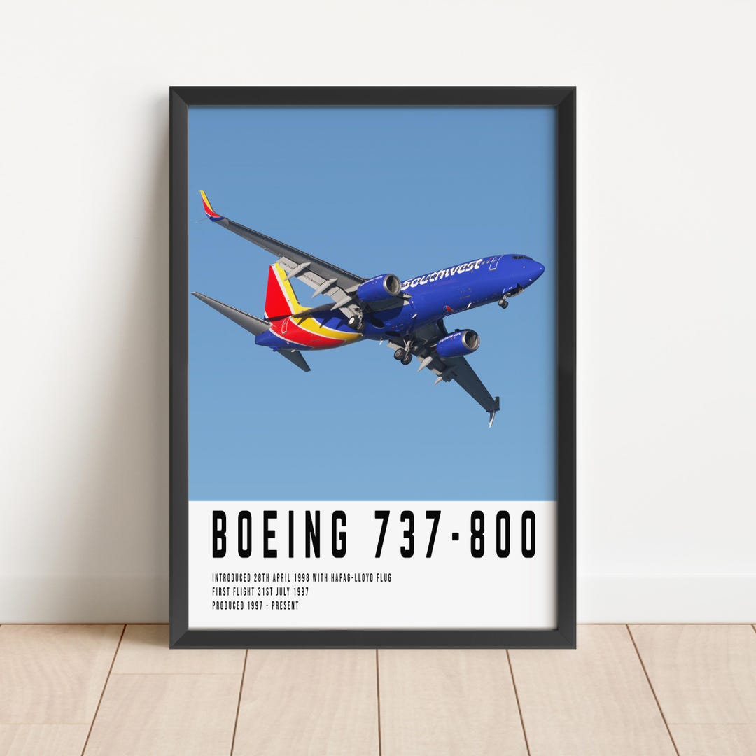 Southwest Boeing 737-800 Aviation Print, Airplane Poster, Gift for ...