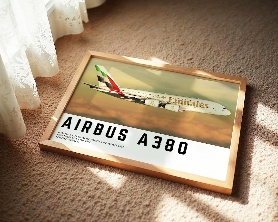 Emirates Airbus A380 Poster Print: Aviation Enthusiast Gift - Etsy