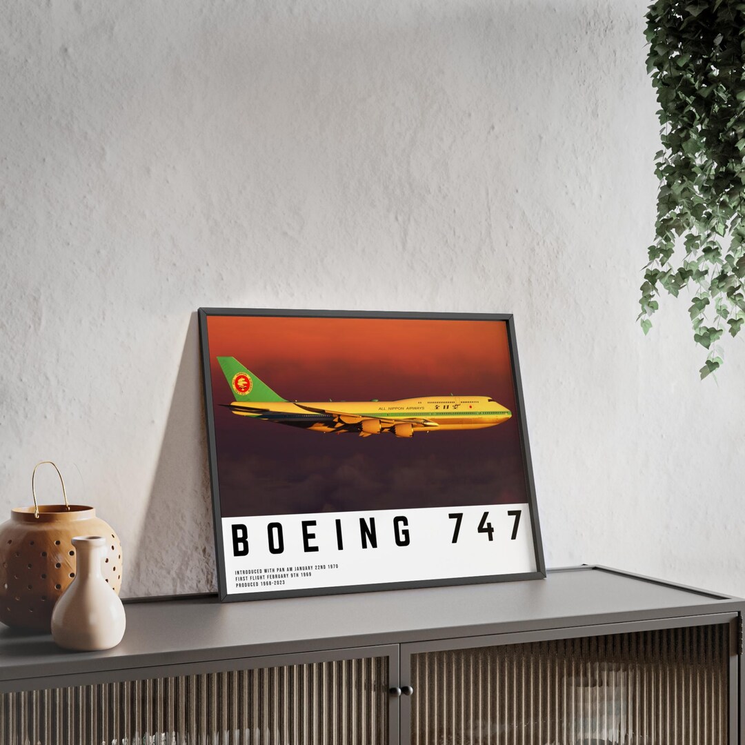 Vintage Boeing 747 Poster - Retro ANA 747, Aviation Wall Art, Aviation ...