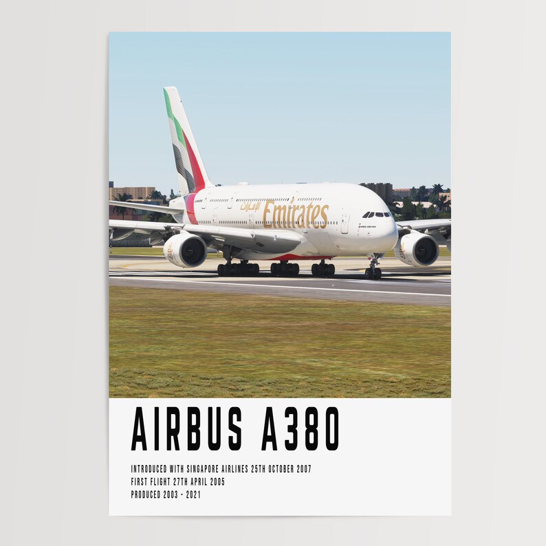 Emirates A380 Aviation Poster Print: Airplane Wall Art - Etsy