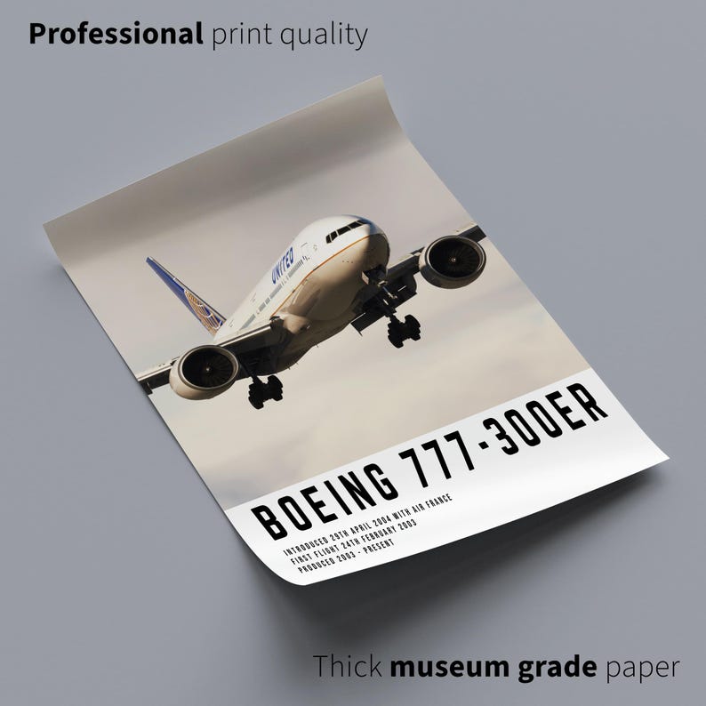 United Airlines Boeing 777 Poster: Aviation Enthusiast Wall Art - Etsy