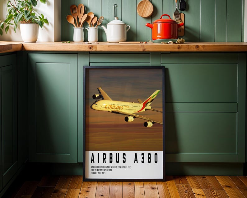 Emirates Airbus A380 Poster - Aviation Art, Pilot Gifts, Gifts for ...