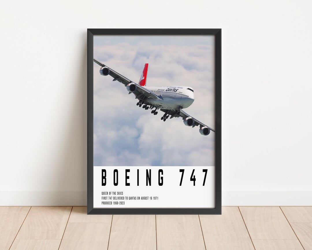 Qantas Boeing 747 Poster, Aviation Print, Gift for Aviation Enthusiasts ...