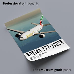 Emirates Boeing 777 Aviation Poster Print: Modern Airplane Wall Art - Etsy