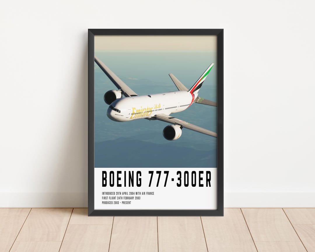Emirates Boeing 777 Aviation Poster Print: Modern Airplane Wall Art - Etsy