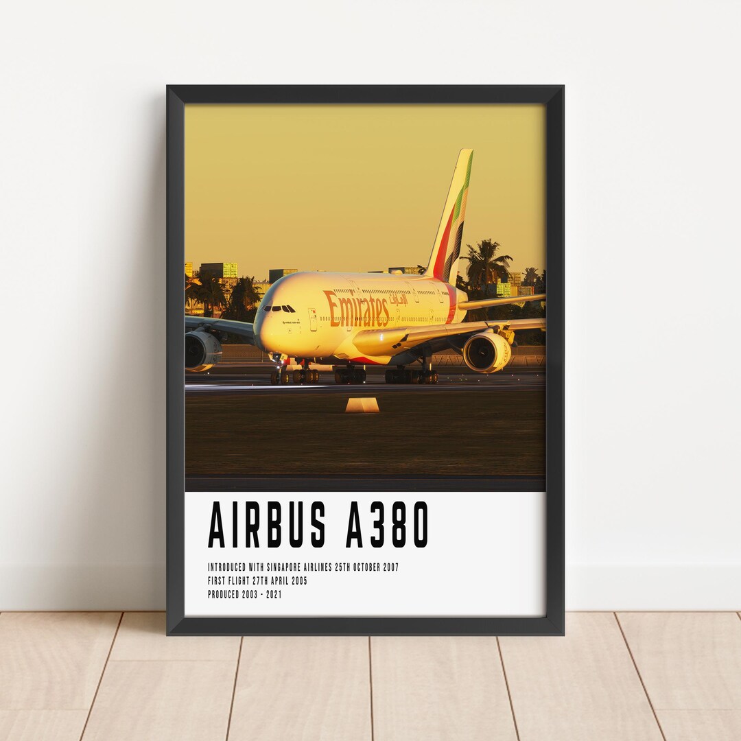 Emirates Airbus A380 Aviation Poster: Flight Enthusiast Gift - Etsy