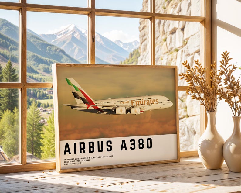 Emirates Airbus A380 Poster Print: Aviation Enthusiast Gift - Etsy
