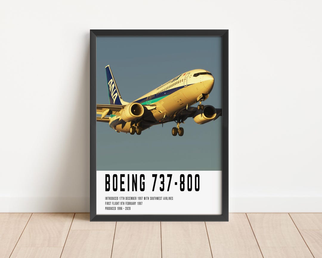 Boeing 737-800 Aviation Art Print: All Nippon Airways Airplane Poster ...