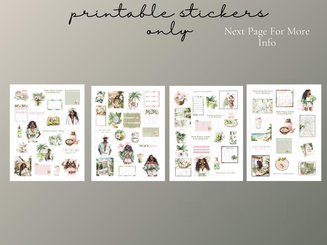 Printable Summer Resort Stickers| Tropical Summer Stickers| Instant ...