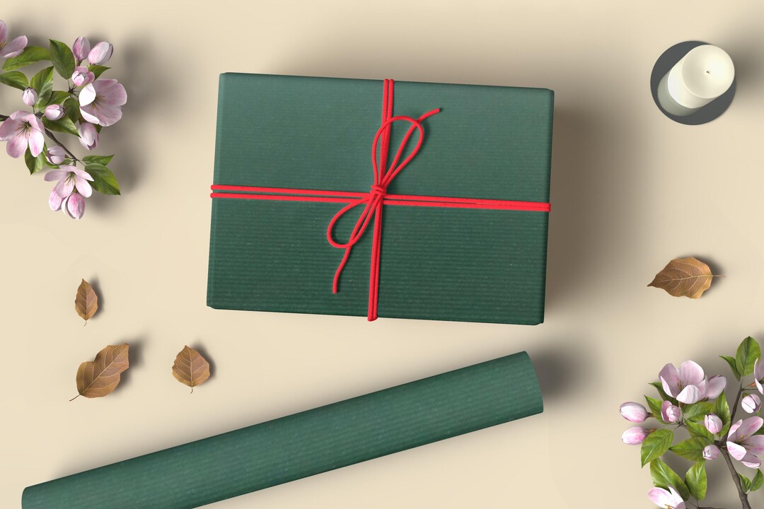 Dark Green Elegant Gift Wrapping Paper, Set of 2 Wrapping Paper, 27x39 ...