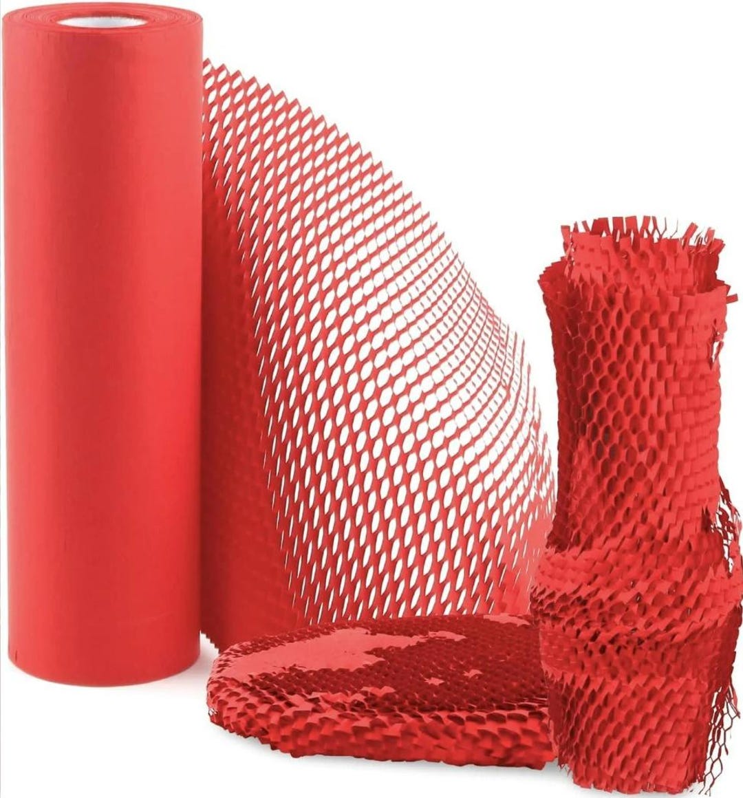 Red Honeycomb Filling Packaging Paper 15''x393'' 38x1000 Cm, Ecological ...
