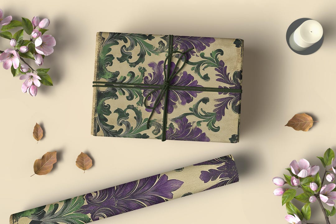 Gothic Wrapping Papers, Gothic Wrapping Roll, Goth Gift Wrap, Halloween ...