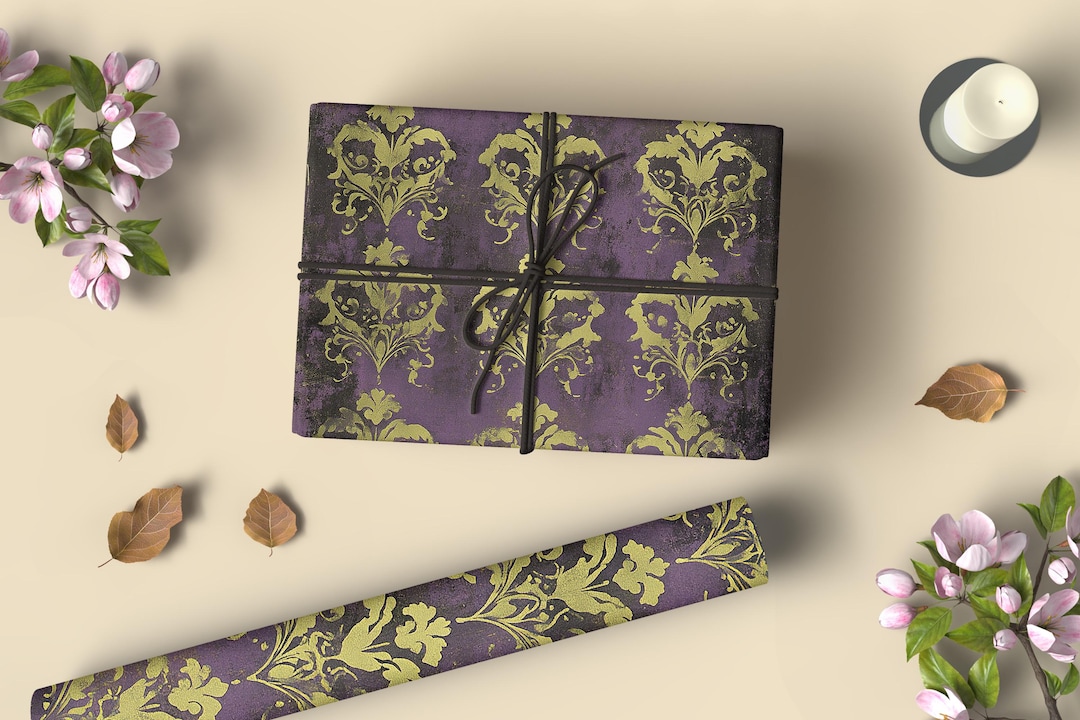 Gothic Wrapping Papers, Gothic Wrapping Roll, Goth Gift Wrap, Halloween ...