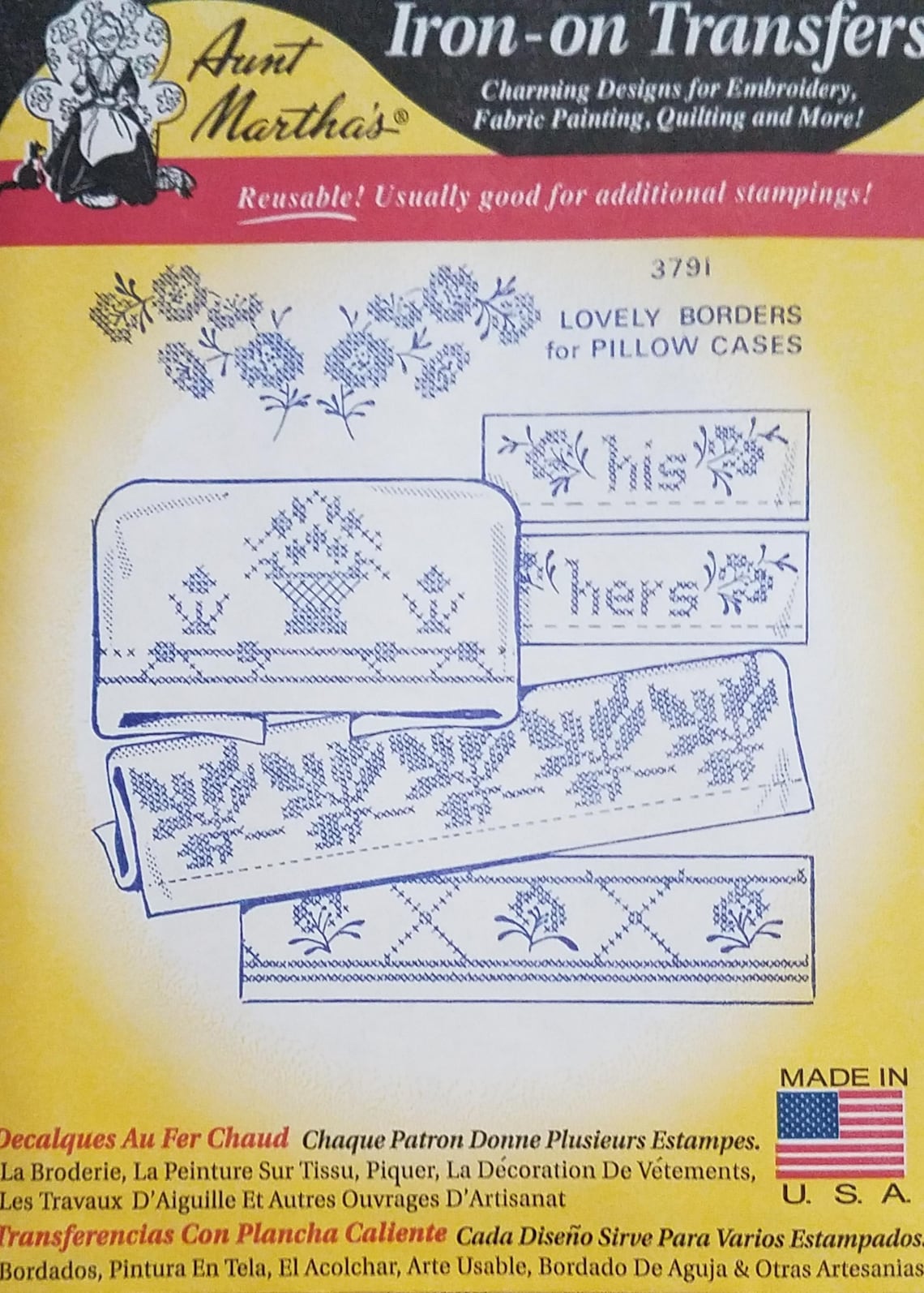 Aunt Martha's Hot Iron Transfer 3791 Lovely Borders for Pillow Cases - Etsy