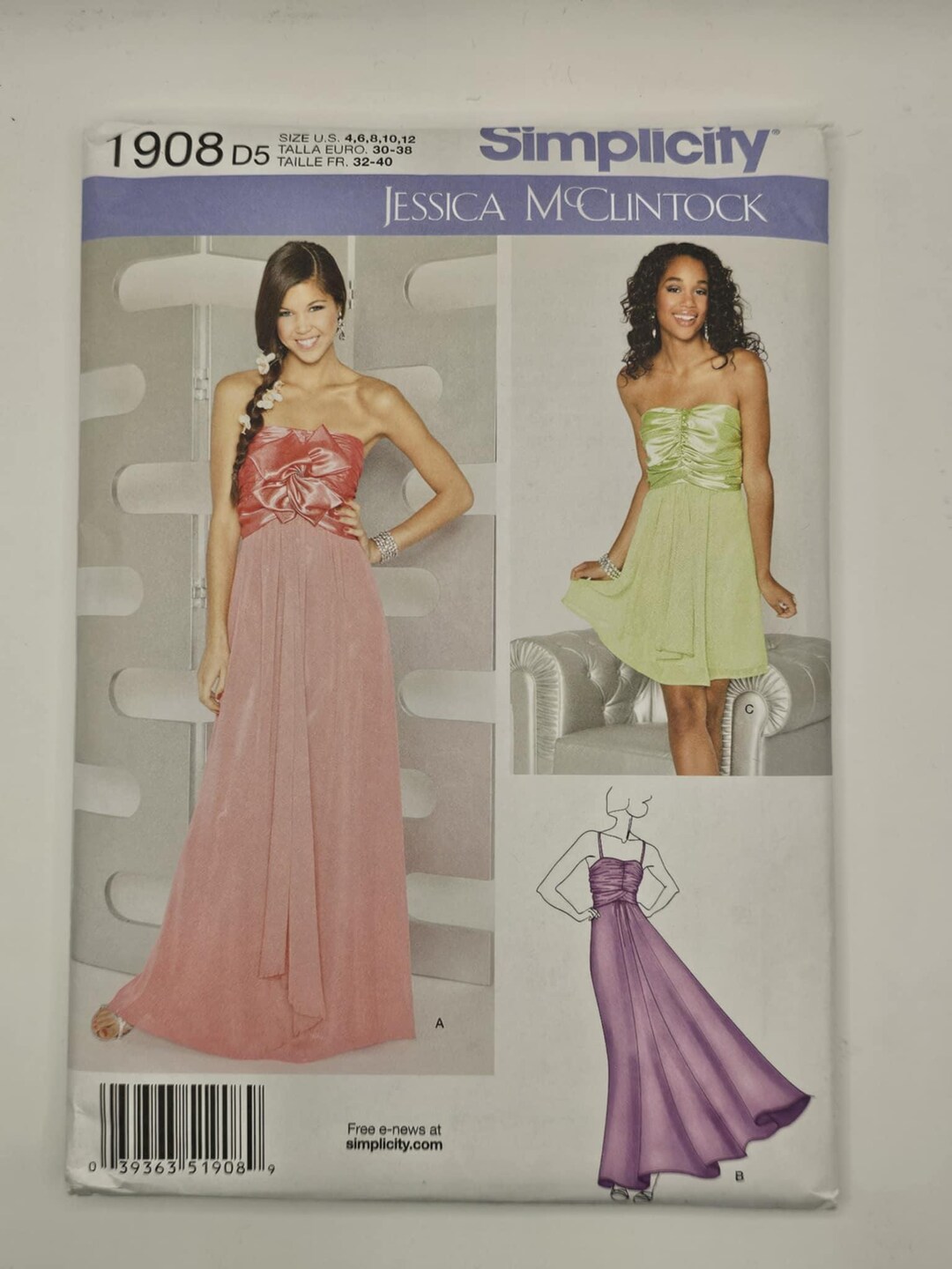 Simplicity Pattern 1908 Ladies Special Occasion Dress in Two Lengths ...