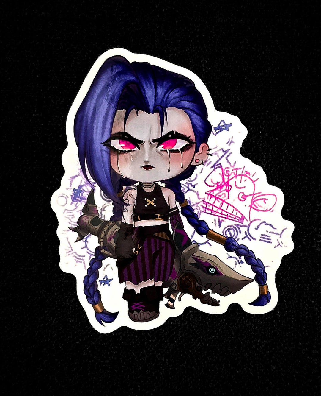 Arcane League of Legends Jinx Vinyl Reusable Sticker - Etsy