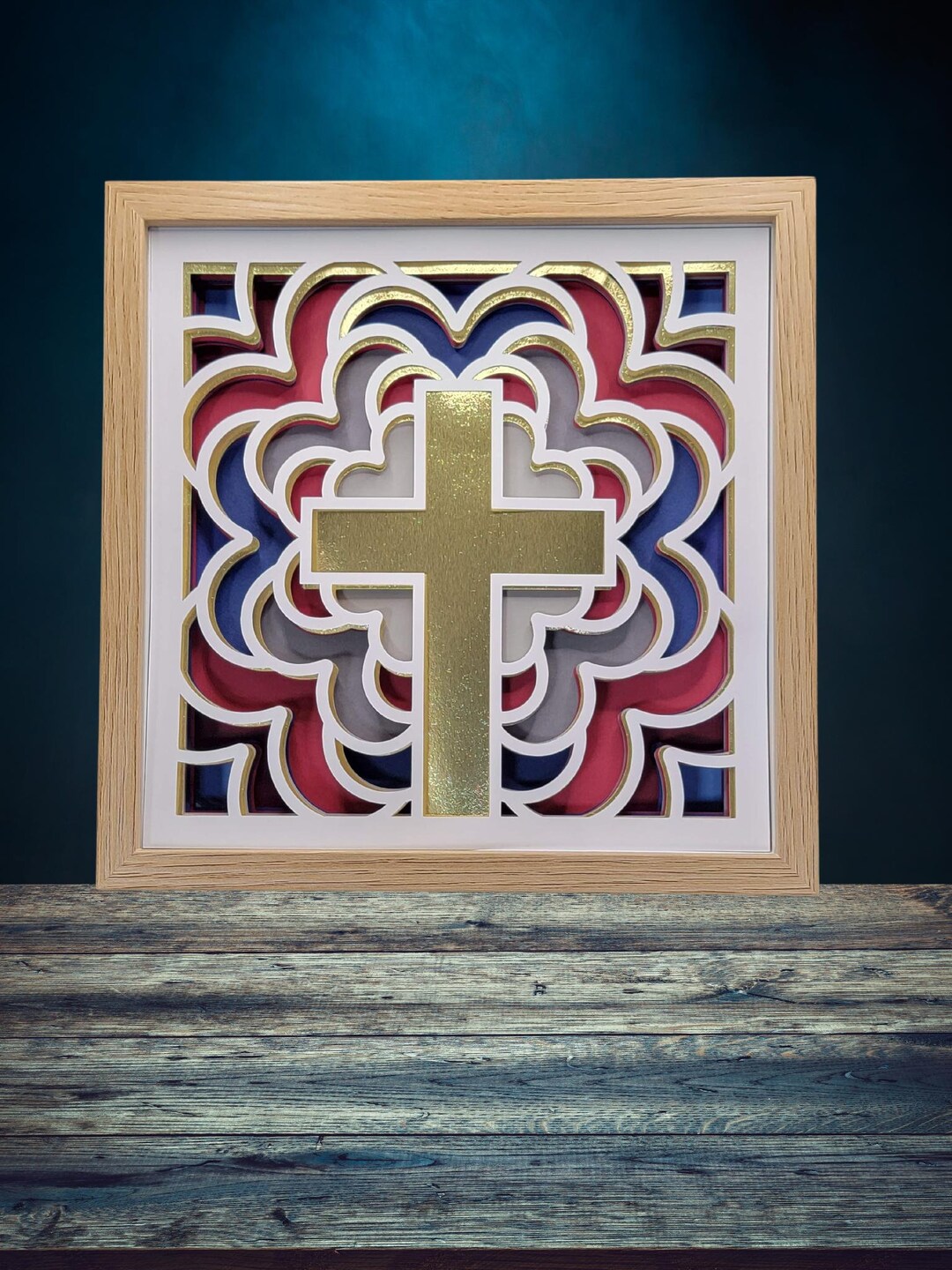 Religious Cross 3D Layered Cardstock Shadow Box - Etsy