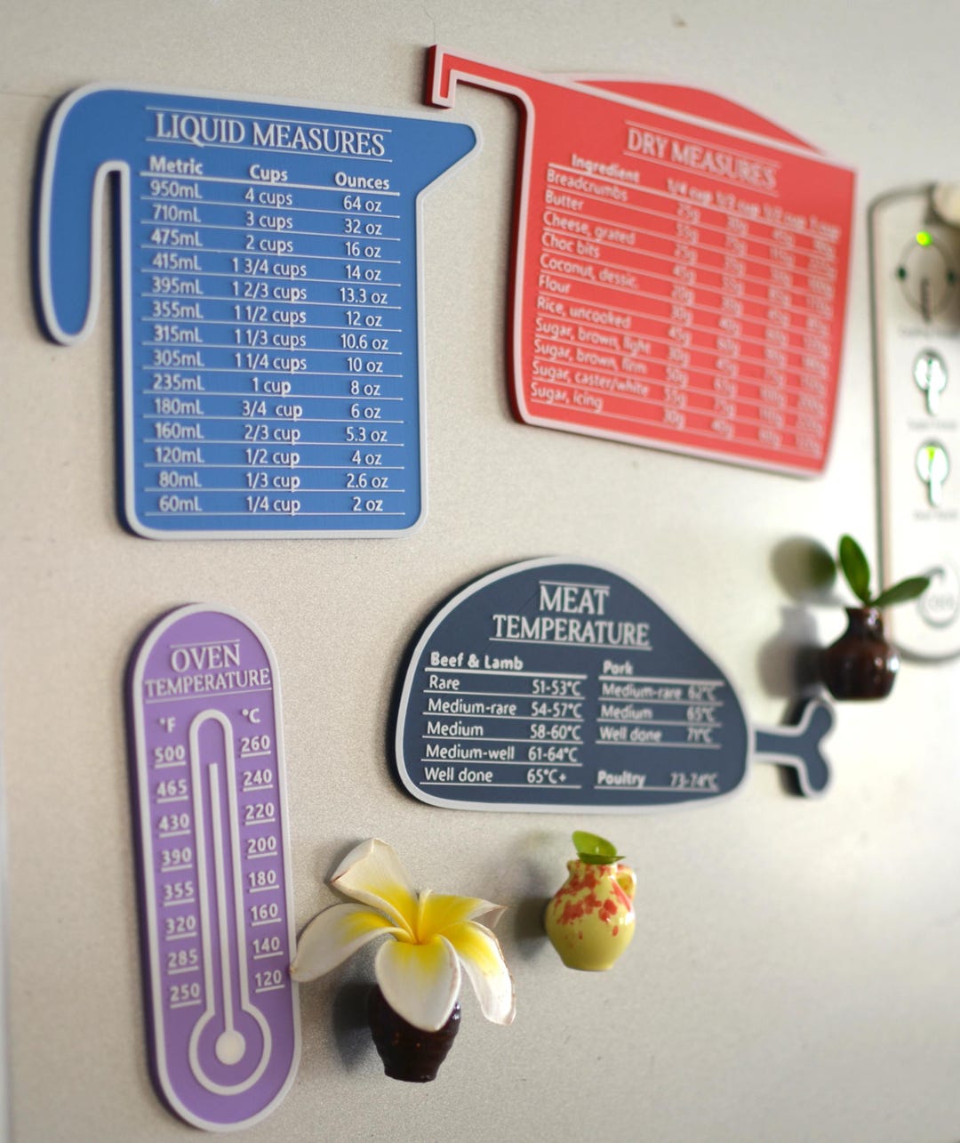 Kitchen Conversion Magnets – Easy Cooking Unit Conversion Cheat Sheet ...