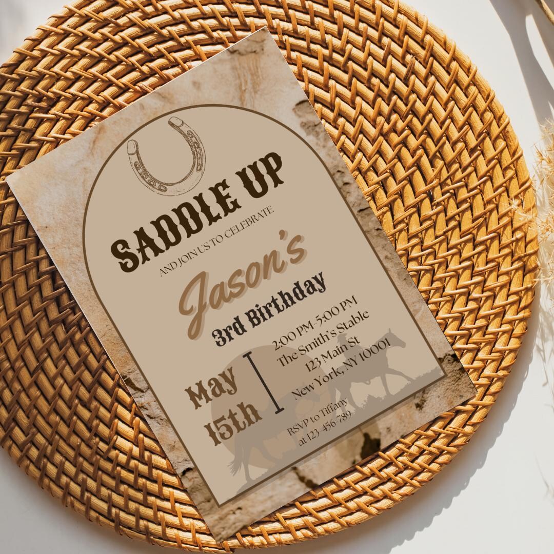 Saddle up Rodeo Birthday Invitation - Etsy