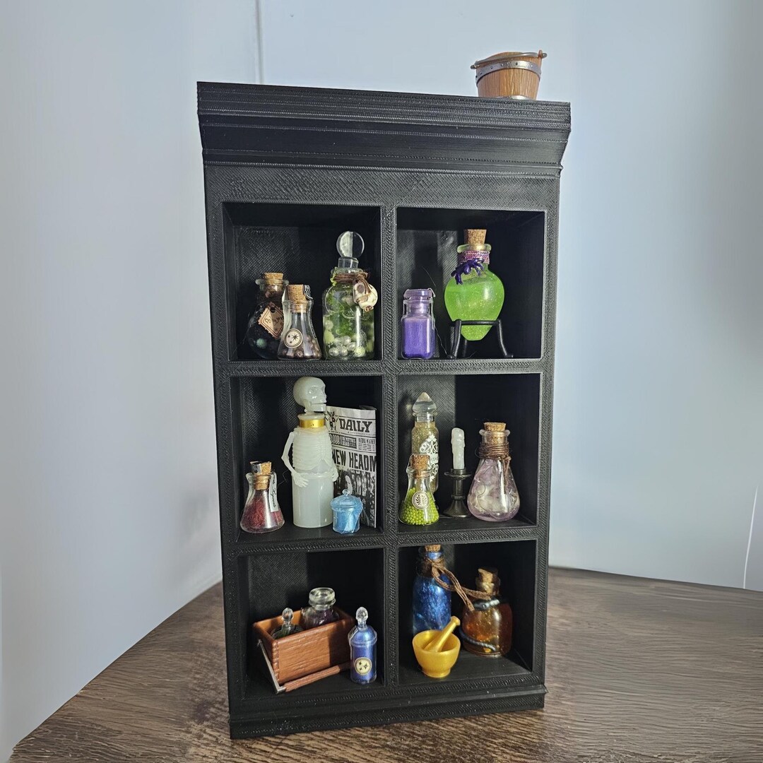 Miniverse Display Store Black Store Shelf, Potions Shelf, Bookcase, 1:6 ...