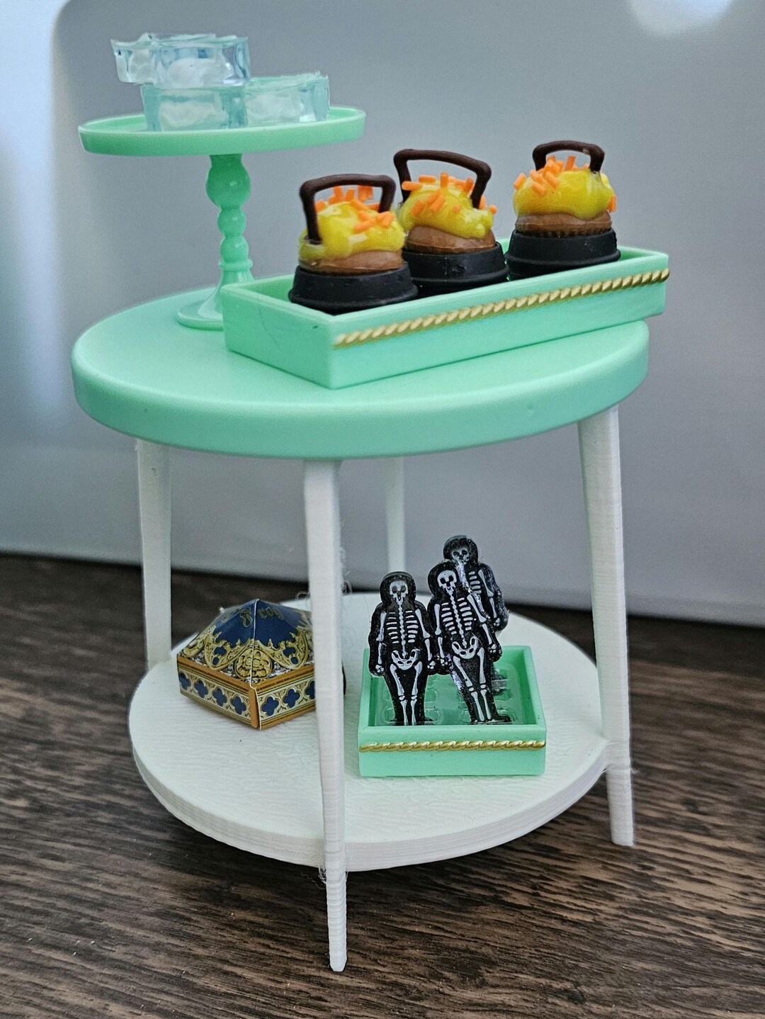 Miniverse Table Legs With Shelf: Barbie or Dollhouse Furniture, Diorama ...