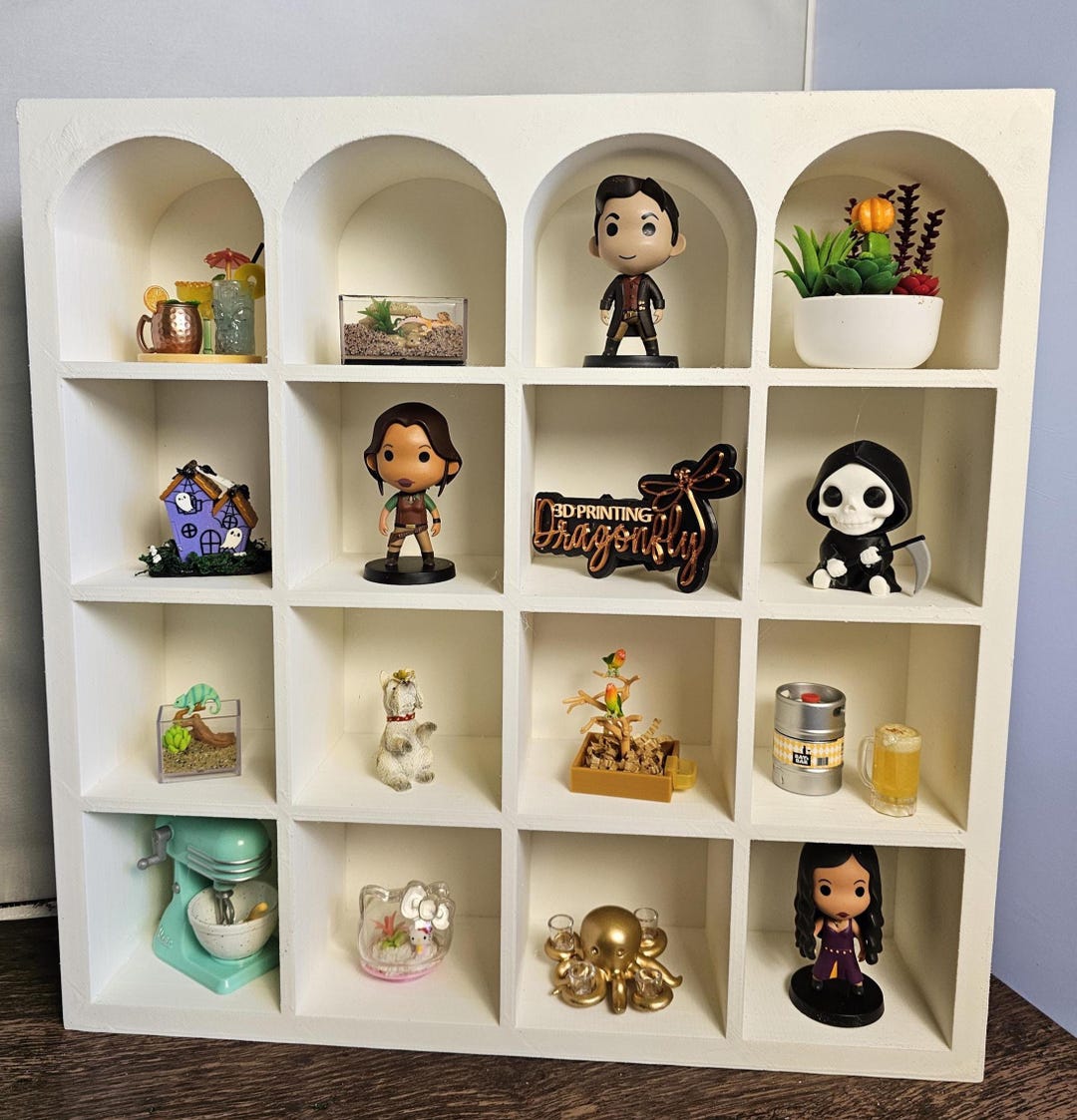 Mini Figure Large White Wall Display - Miniverse, Minibrand, Wall ...