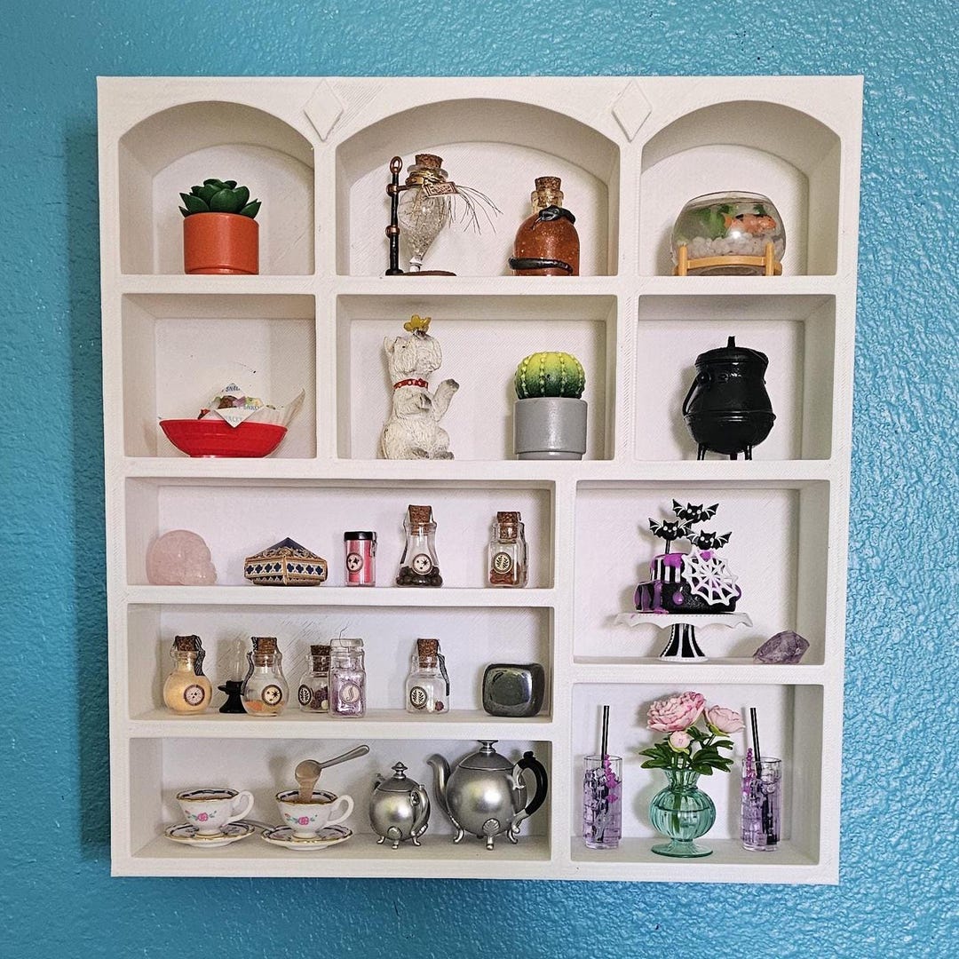 Miniature White Wall Shelf Trinket Shelf or Tabletop Display ...