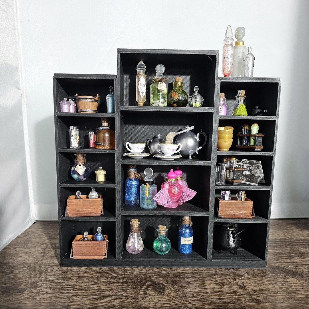 Miniature Black Wall Shelf Trinket Shelf or Tabletop Display ...