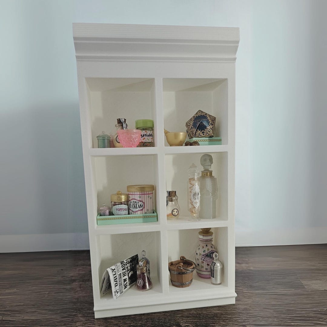 Miniverse Display Store Shelving White Store Shelf, Bookcase, 1:6 Scale ...