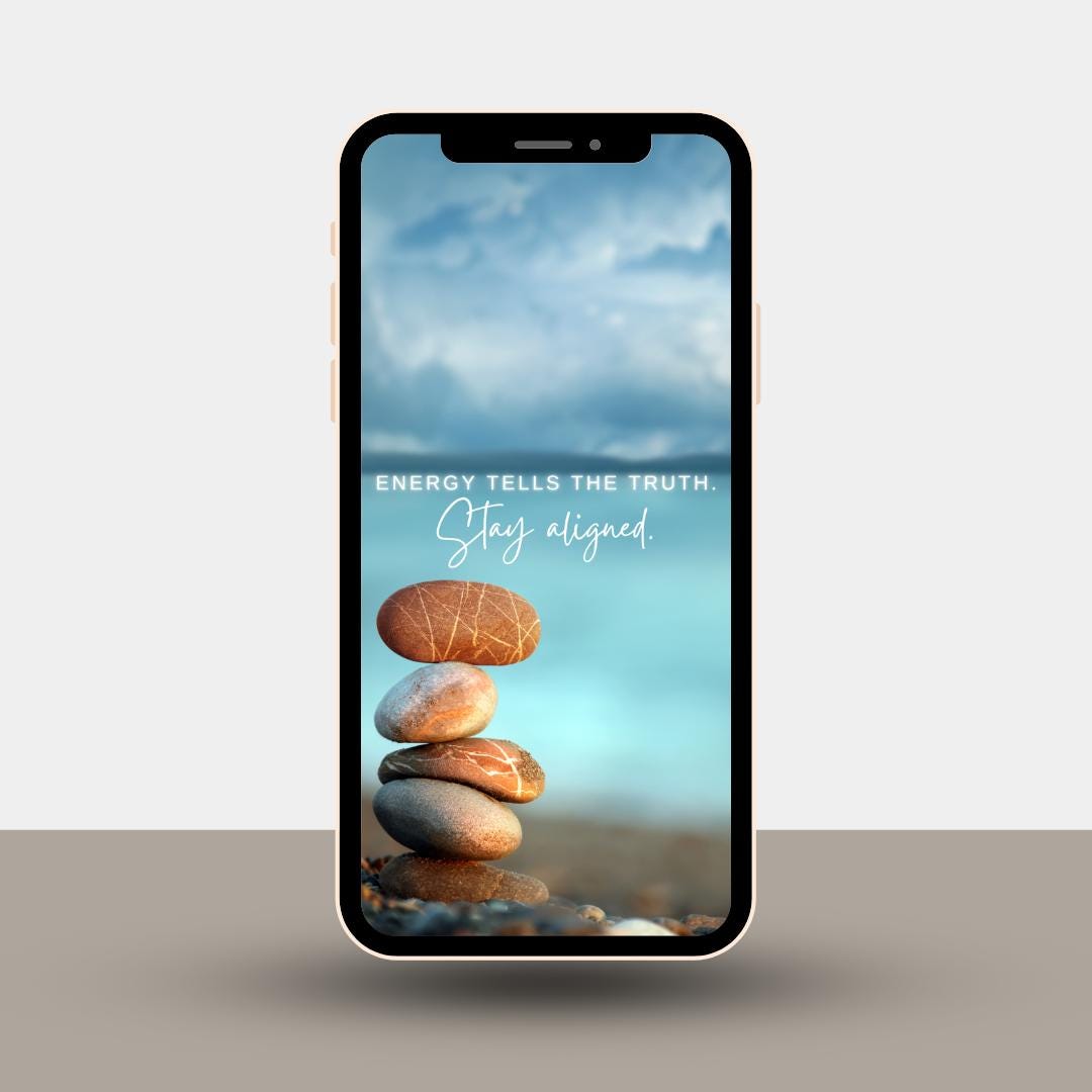Stay Aligned Phone Wallpaper – Minimalist Motivational Lock Screen ...