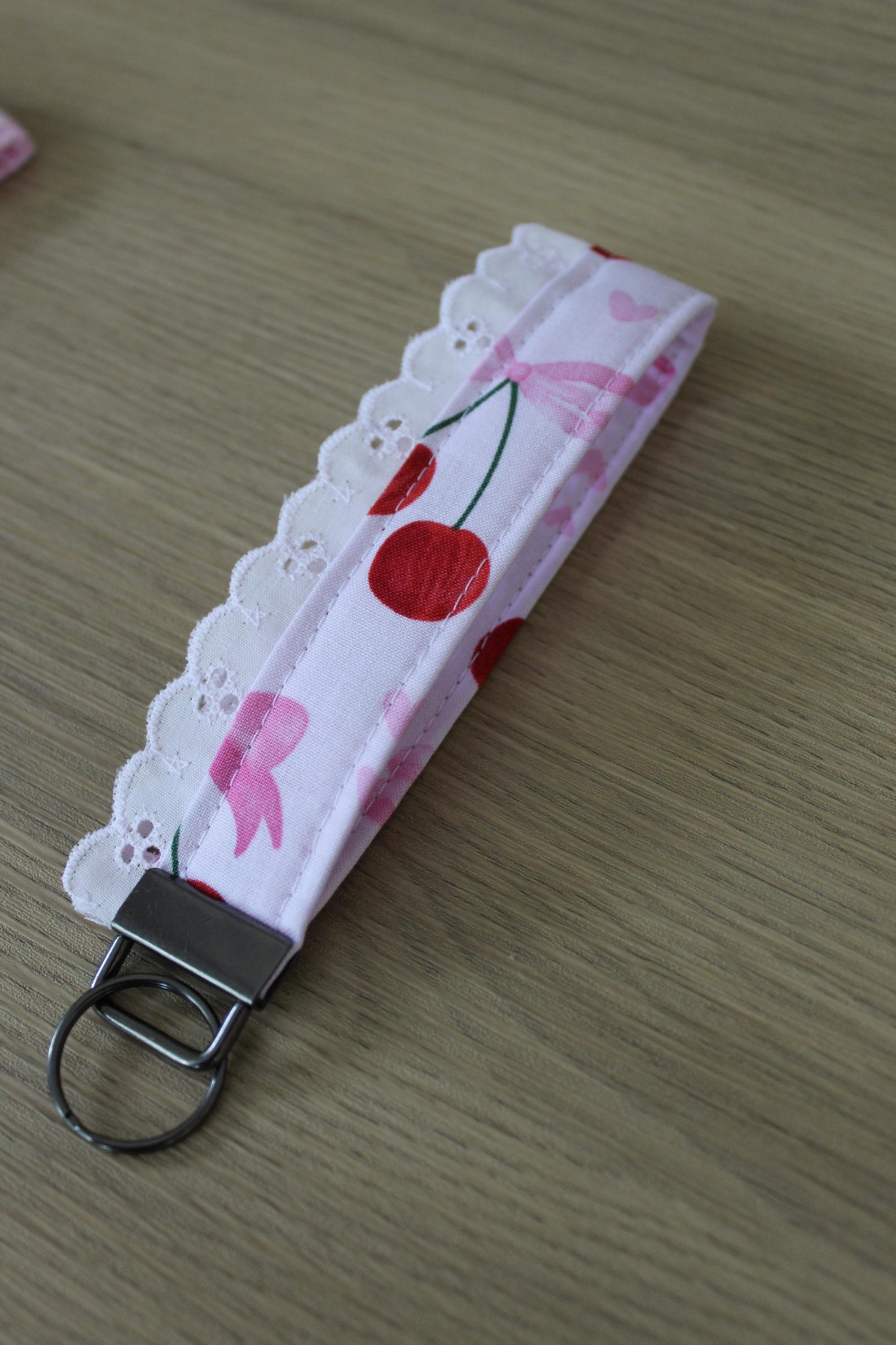Fabric Key Chain Wristlet- Handmade With Added Decorative Trim - Etsy
