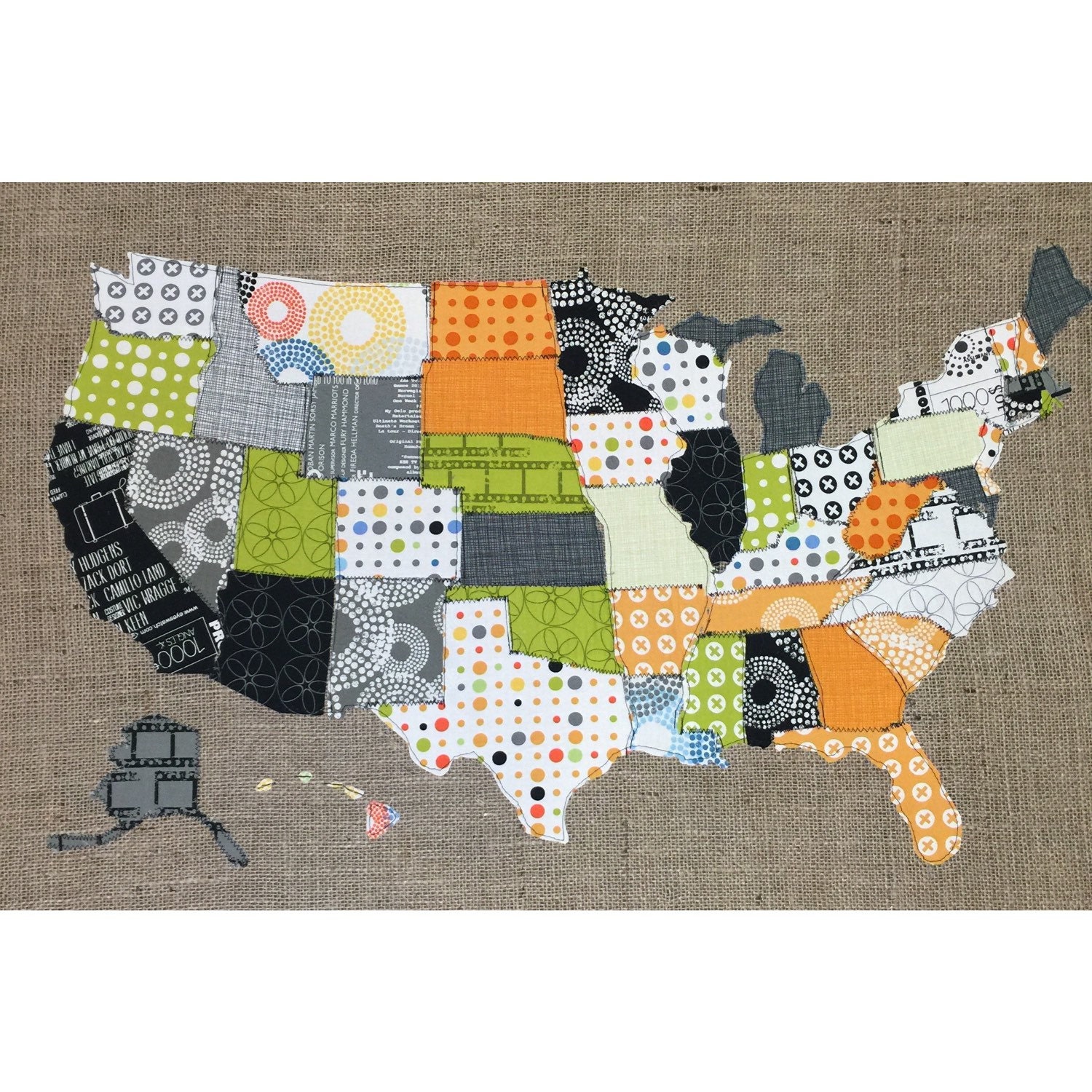 Scrap Fabric Us Map