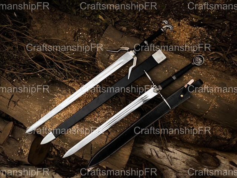 Handmade Witcher Wild Hunt Swords Geralt of Rivia Cosplay Swords White ...