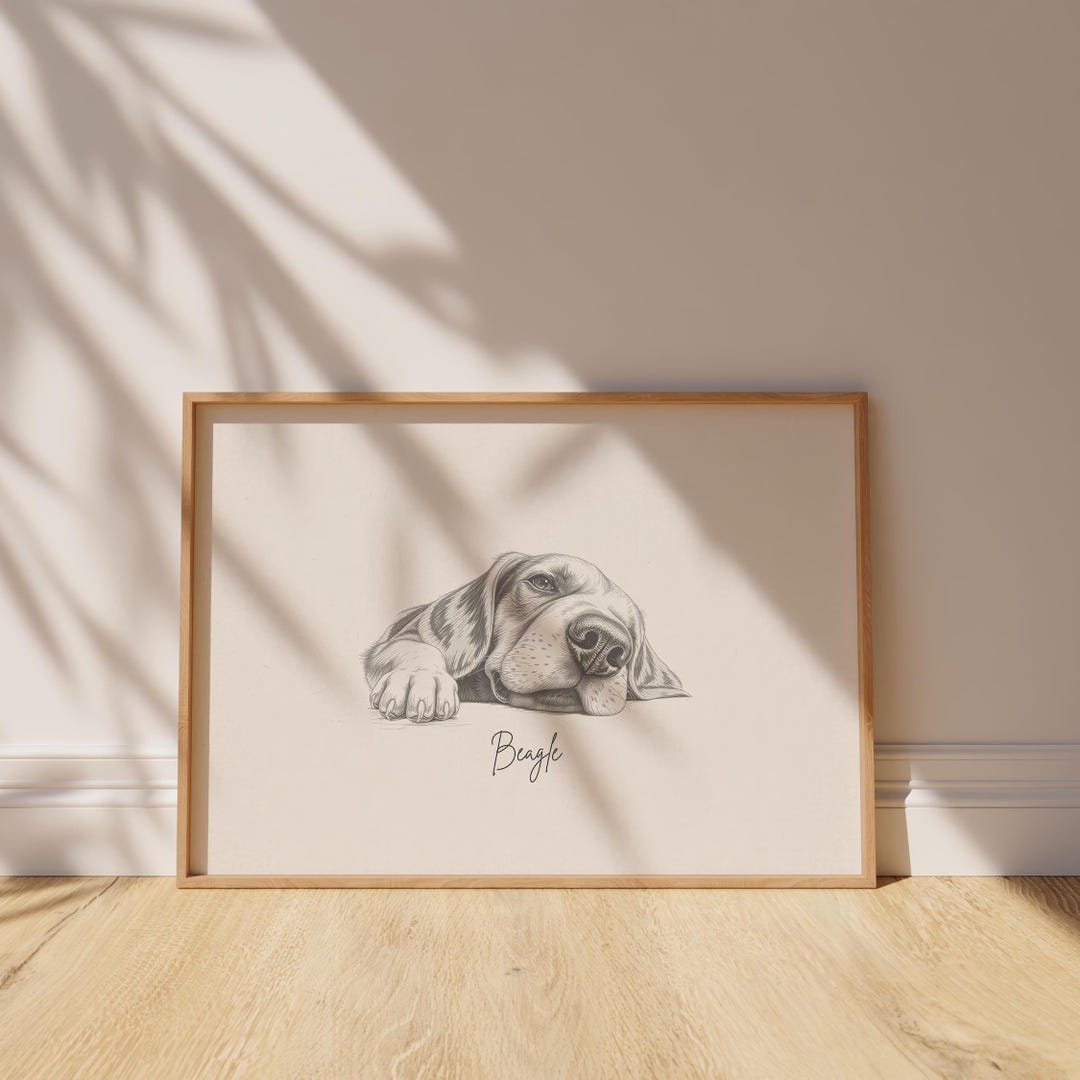 Beagle Decor | Printable Wall Art | Instant Download | Beagle Painting ...