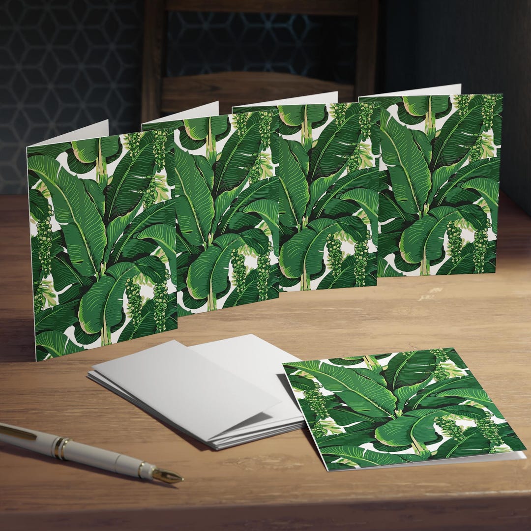 Personalized Palm Leaf Note Cards, Hollywood Regency Design, All ...