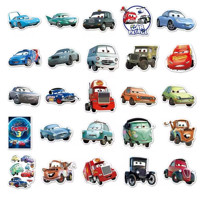 Lightning Mcqueen Cars Stickers 50pcs - Etsy