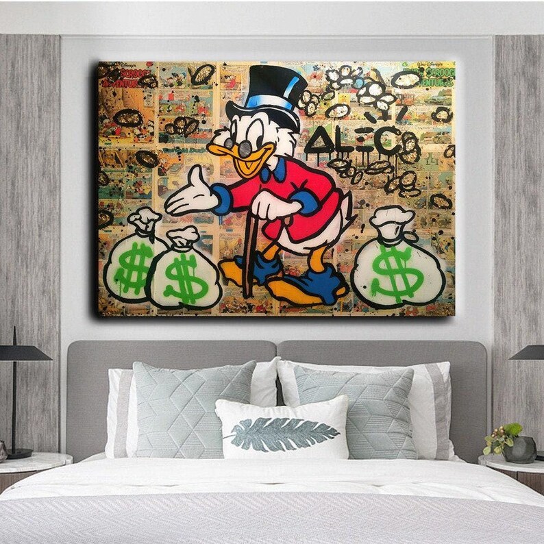 Graffiti Art Donald Duck Monopoly Alec Canvas Paintings on the Wall Art ...