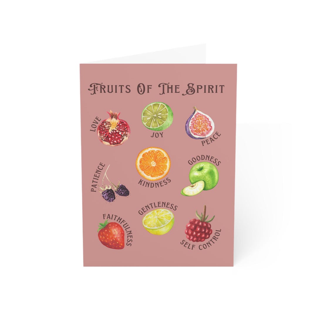 Greeting Cards, Fruits of the Spirit Card, Pink Bible Christian ...
