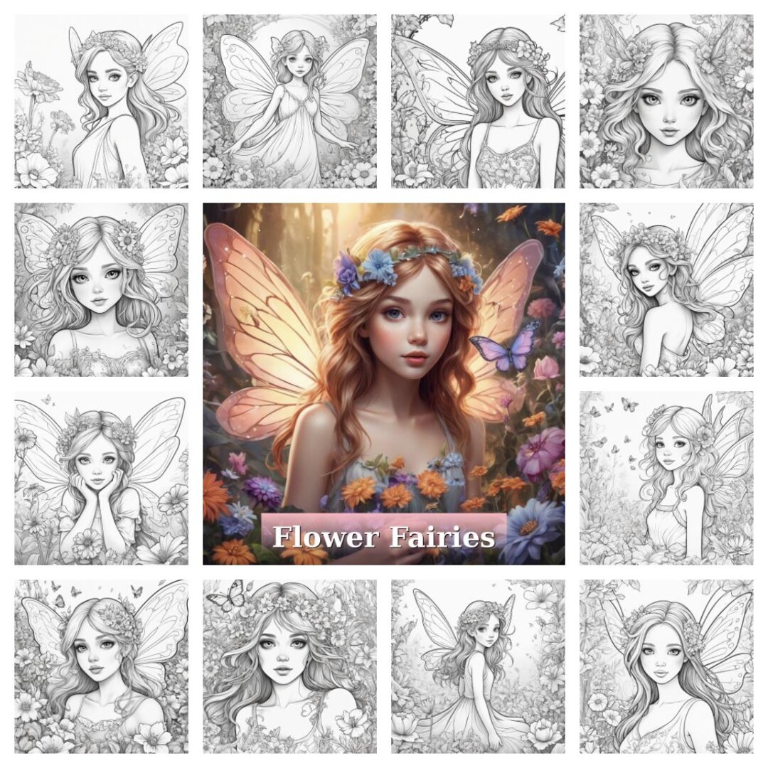 Enchanting Flower Fairy Drawings – Set of 15 Whimsical Illustrations - Etsy