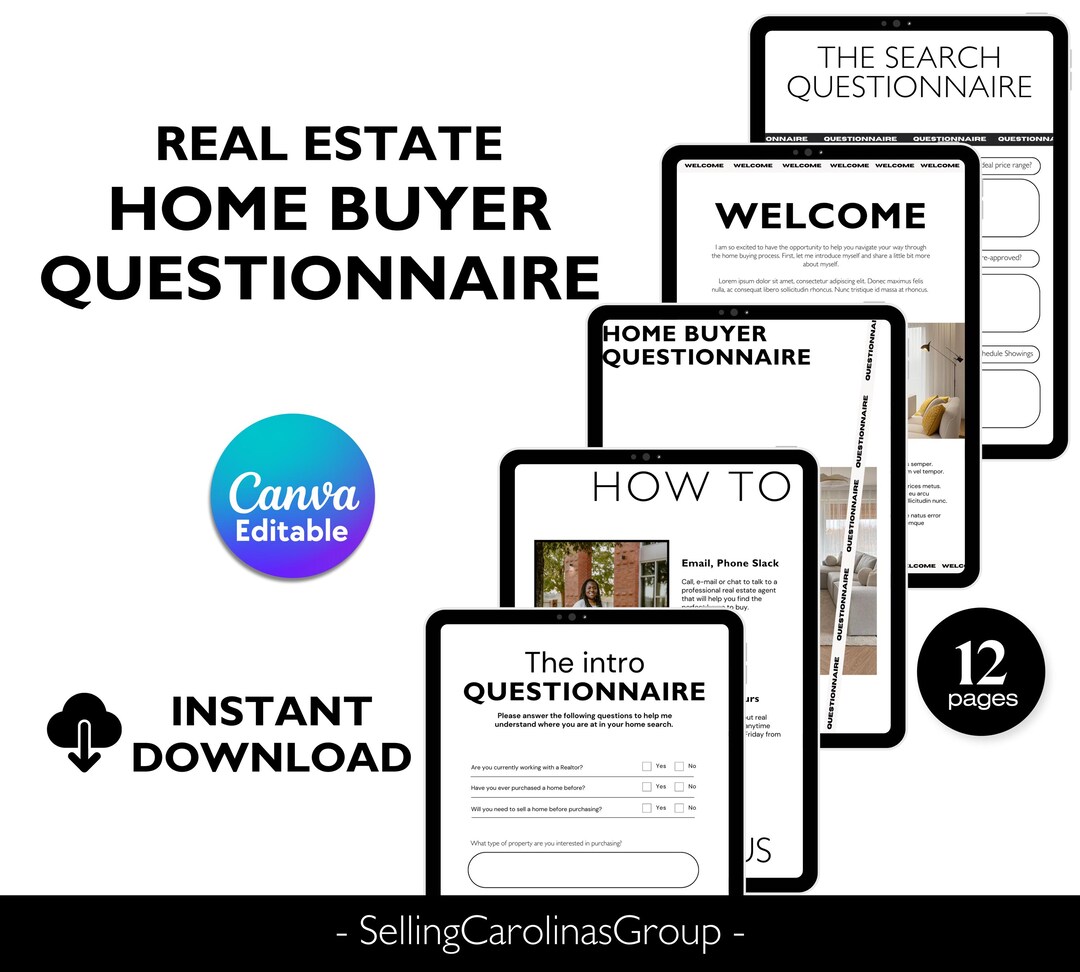 Home Buyer Questionnaire Flyer Templates, Buyer Survey Questionnaire ...