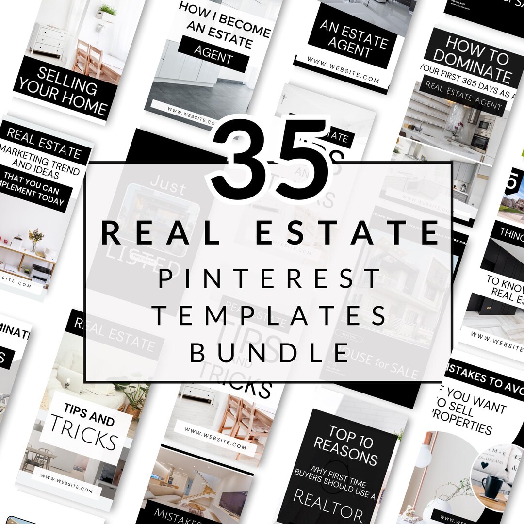 Real Estate Pinterest Pin Templates | 35 Canva Pins for Realtors, Agent ...