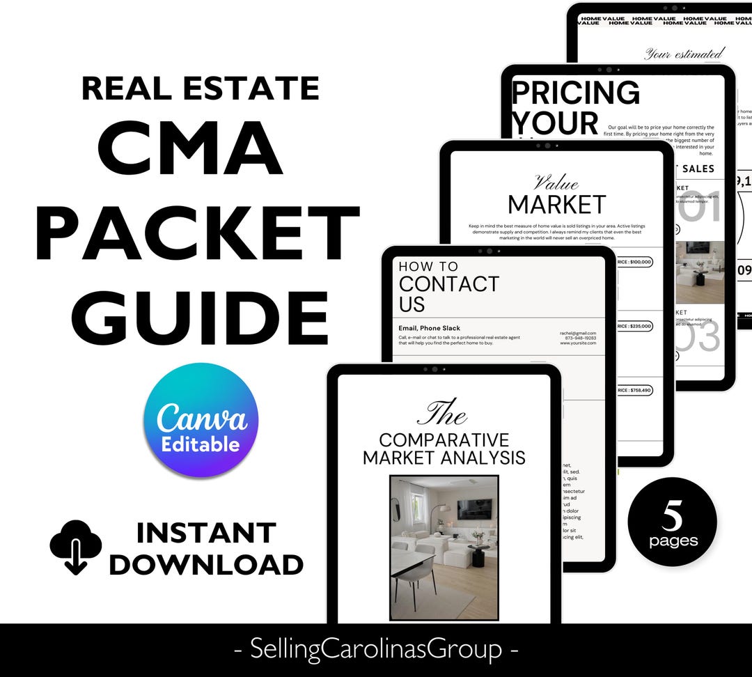 Comparative Market Analysis Templates, Real Estate CMA Template, Home ...