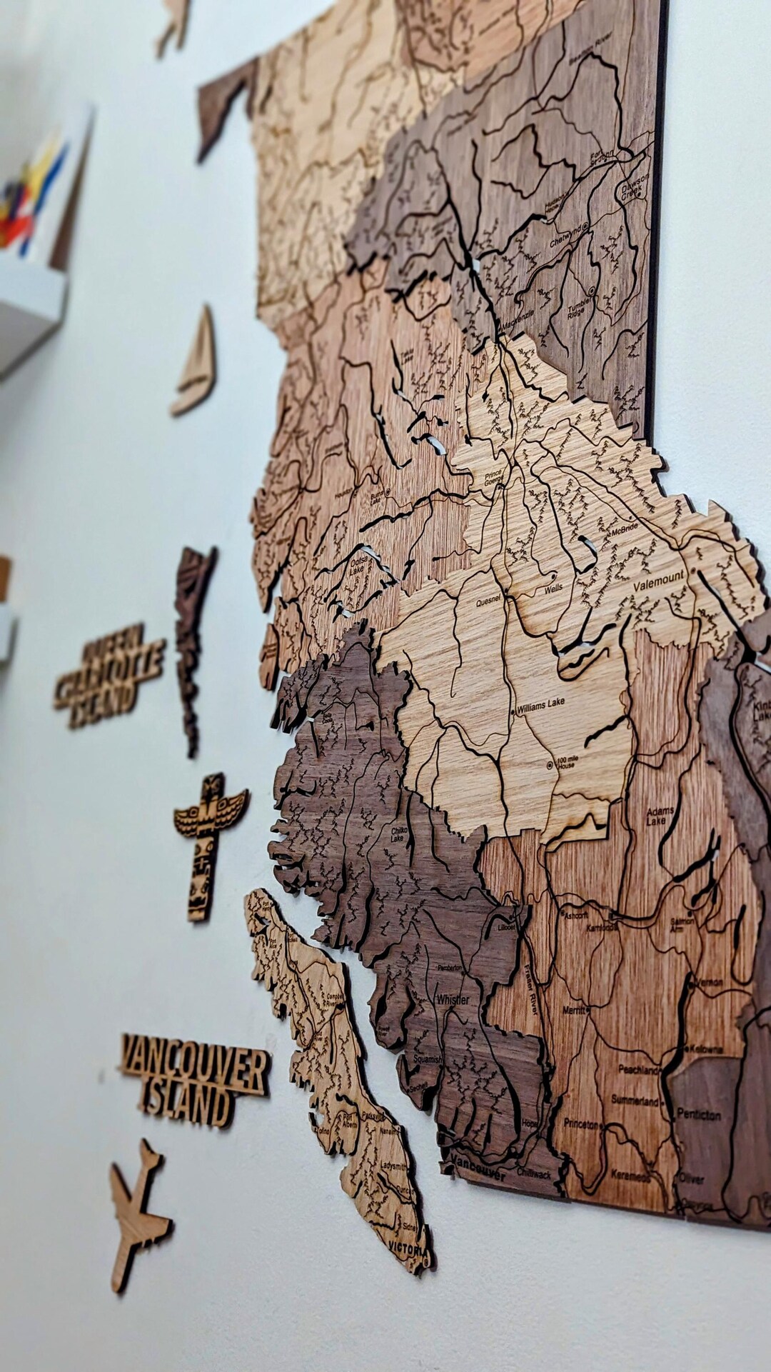 3D Wood Map of British Columbia | Canada - Etsy