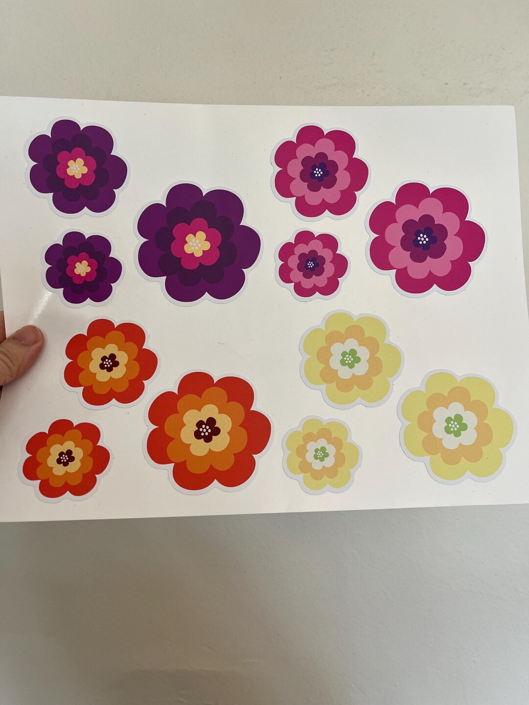 Colorful Flower Sticker Pack/ Cute Flower Stickers/ Vinyl Flower ...