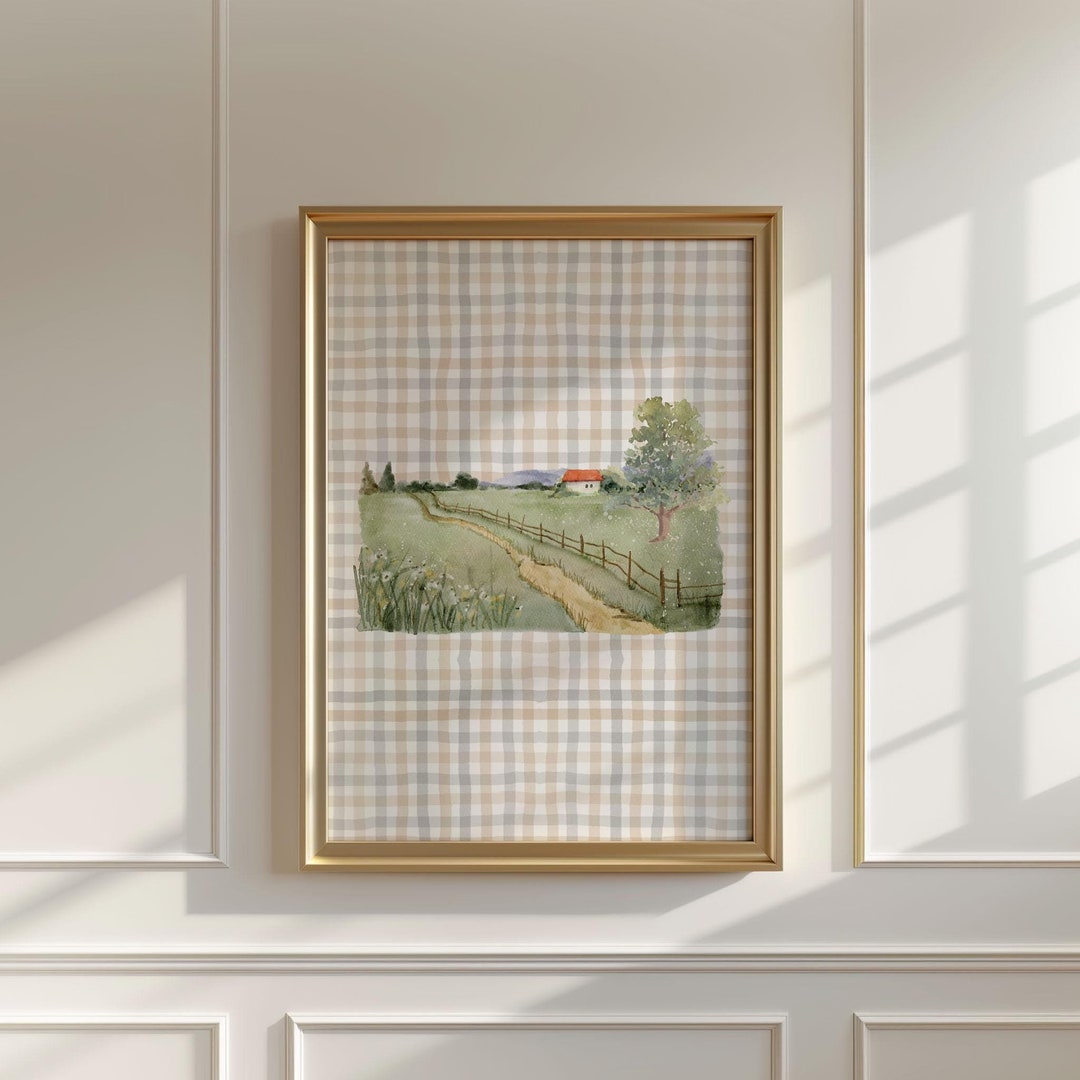 Cottage Core Wall Art Landscape Digital Print Watercolor Landscape ...