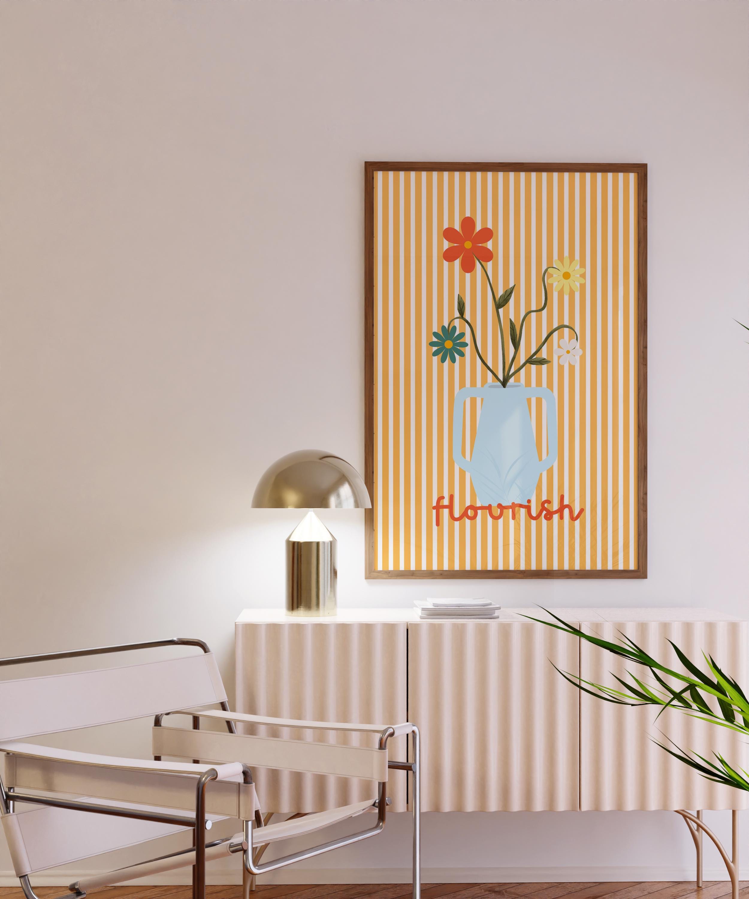 Flourish Wall Art, Flowers Digital Print, Girly Floral Art, Trendy ...