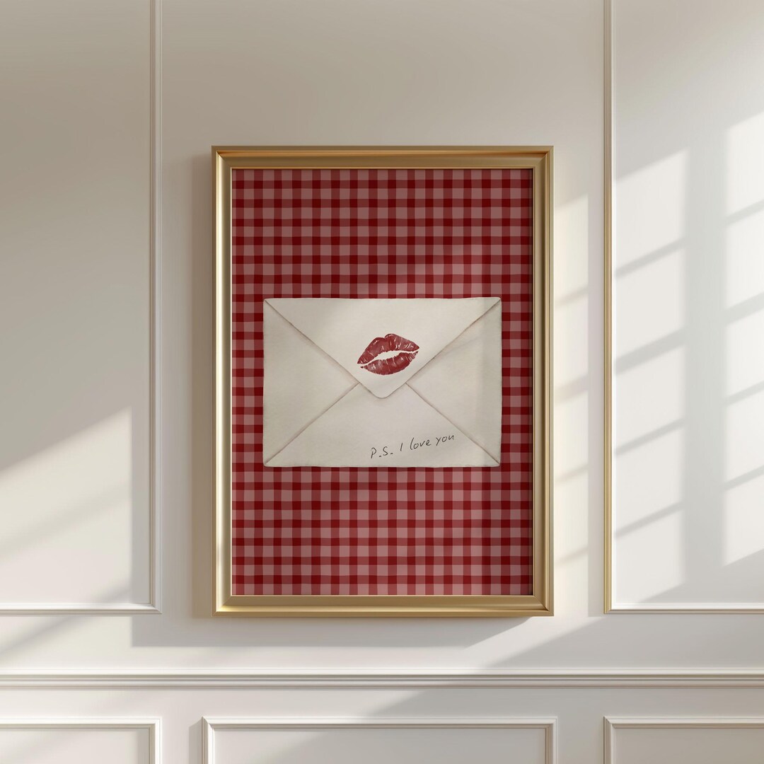PS I Love You Wall Art Kiss Wall Print Vintage Gallery Wall Art ...