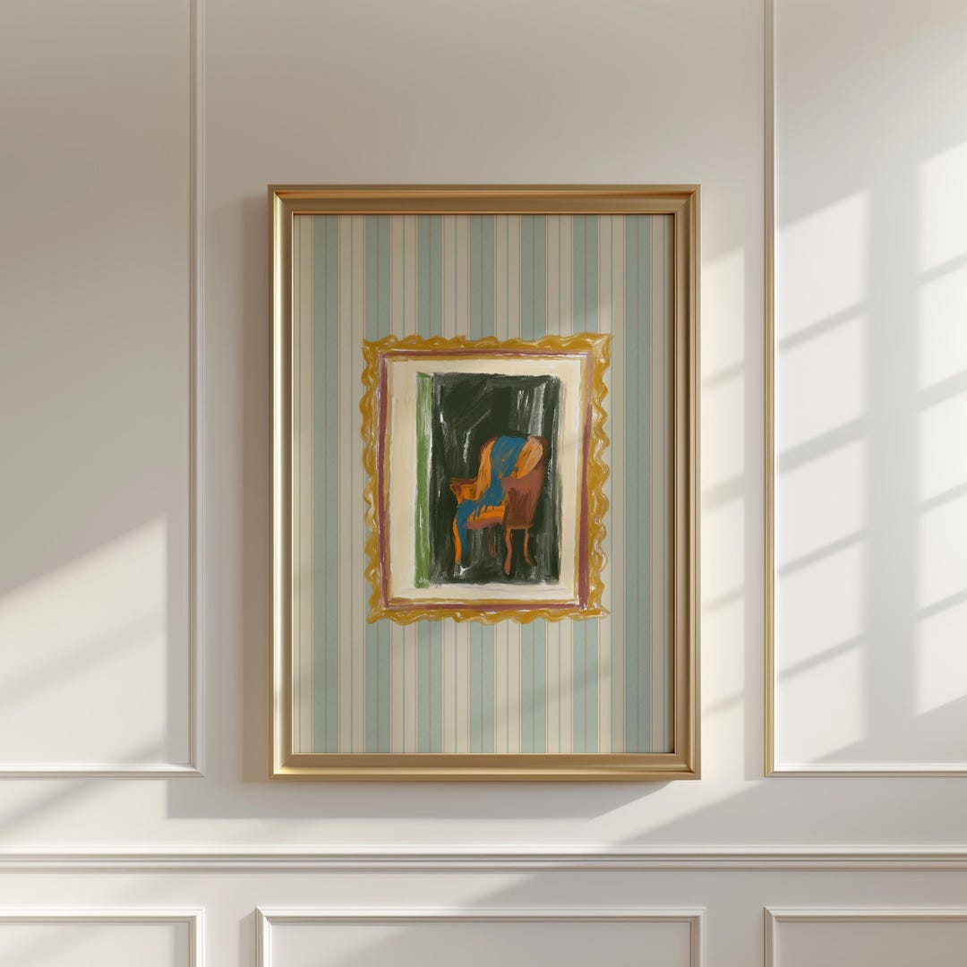 Vintage Hand-painted Frame Still Life Painting Unique Wall Art Eclectic ...
