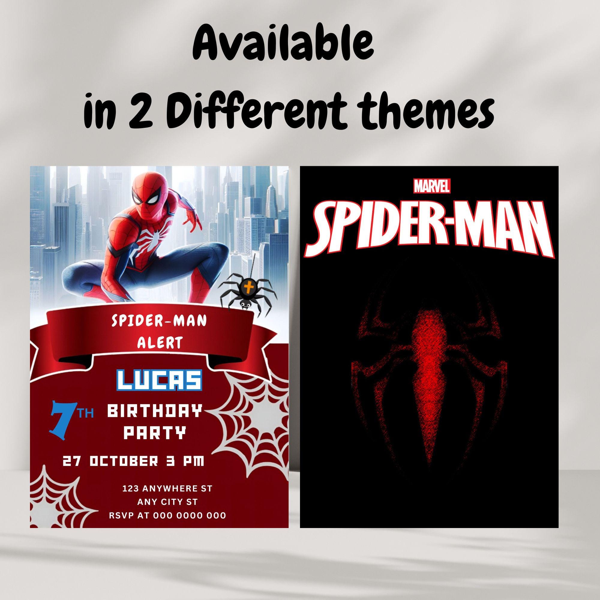 Editable Spiderman Birthday Template, Spiderman Boys Birthday ...
