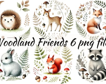 Woodland Clipart, Woodland Friends Clipart, Woodland Friends, Woodland ...